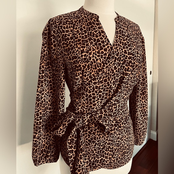 J. Crew | Tops | J Crew Leopard Print Wrap Blouse | Poshmark